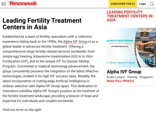 Leading Fertility Treatment Centres 2024 - Alpha IVF Fertility Center ...
